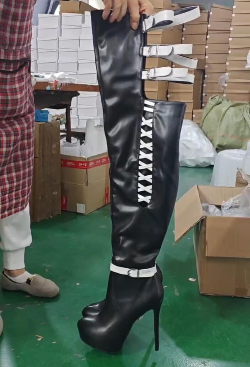 Black White Cross Boots – Bootex BD